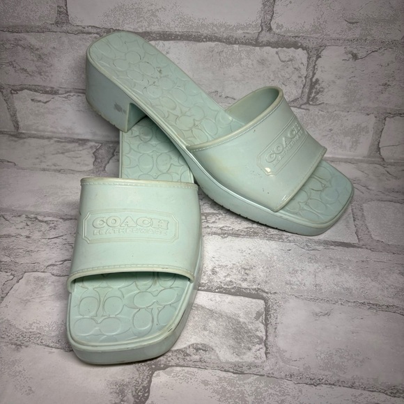 Coach | Shoes | Coach Baby Blue Heel Sandals Size 1 Women | Poshmark